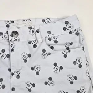 Zara | Bottoms | Zara X Disney Girls 112y Light Grey Mickey Mouse Denim ...